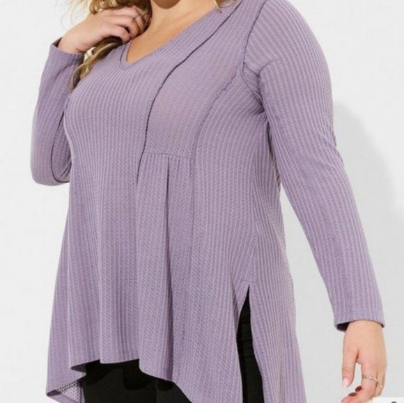 torrid | Tops | New Torrid Womens Purple Waffle Vneck Long Sleeve ...